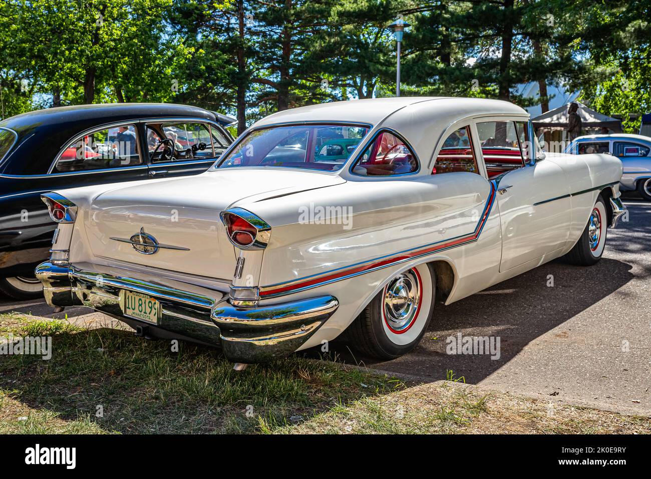 Falcon Heights, MN - June 17, 2022: Low perspective rear corner view of ...