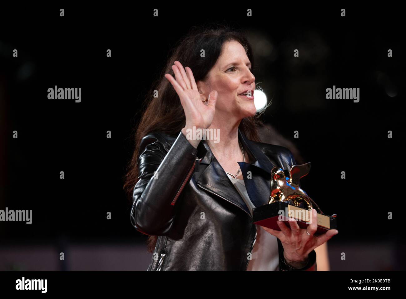 Laura Poitras poses with the Golden Lion for Best Film for "All the ...