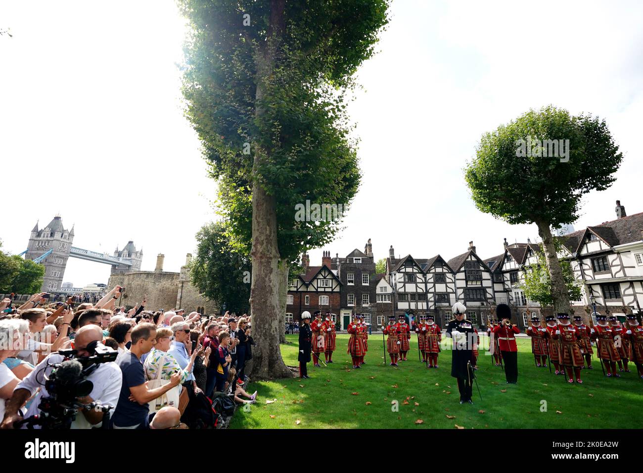 Tower Governor Andrew Jackson addresses the public on Tower Green ...