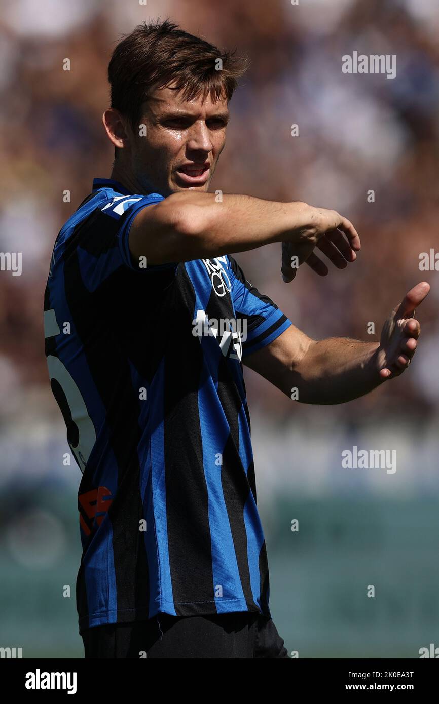 Bergamo, Italy. 11th Sep, 2022. Marten De Roon of Atalanta BC gestures ...