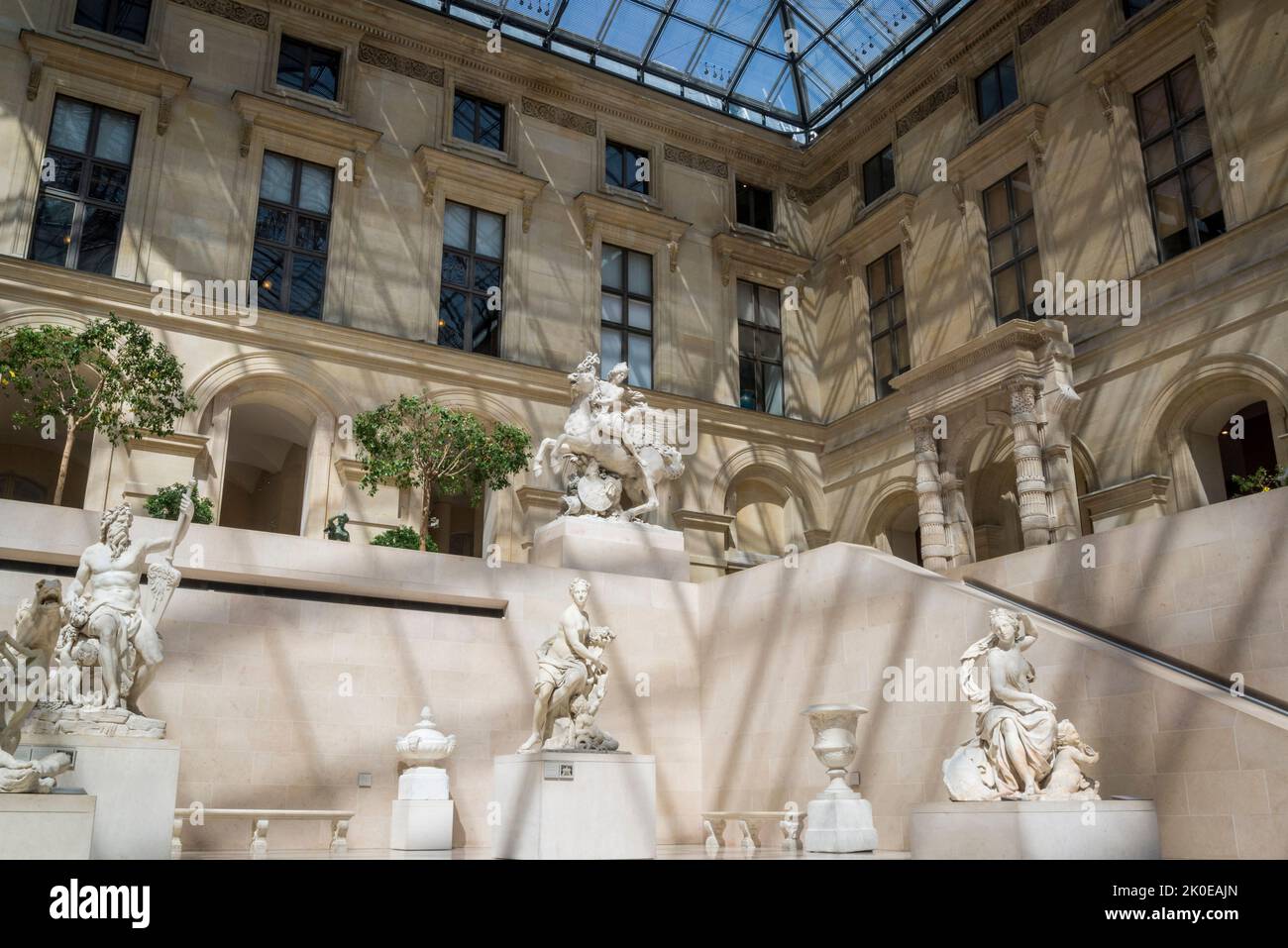 The Cour Marly where French sculpture is exhibited, Louvre Museum, the ...