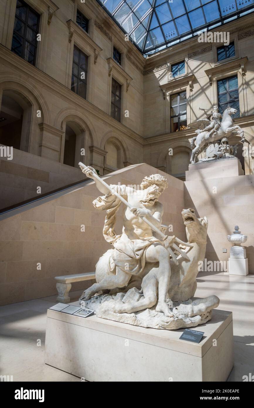The Cour Marly where French sculpture is exhibited, Louvre Museum, the ...
