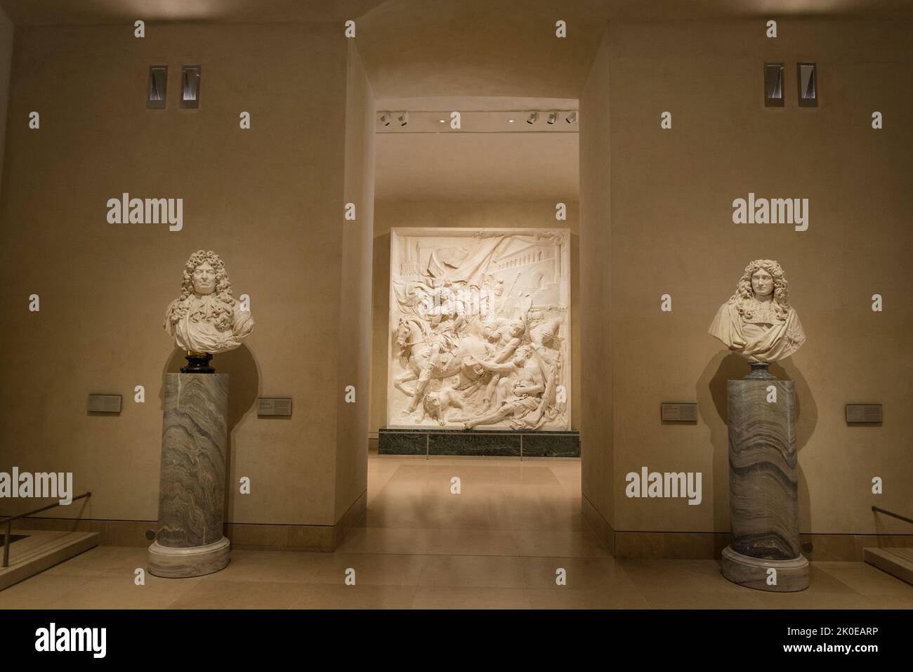 The Cour Marly where French sculpture is exhibited, Louvre Museum, the ...