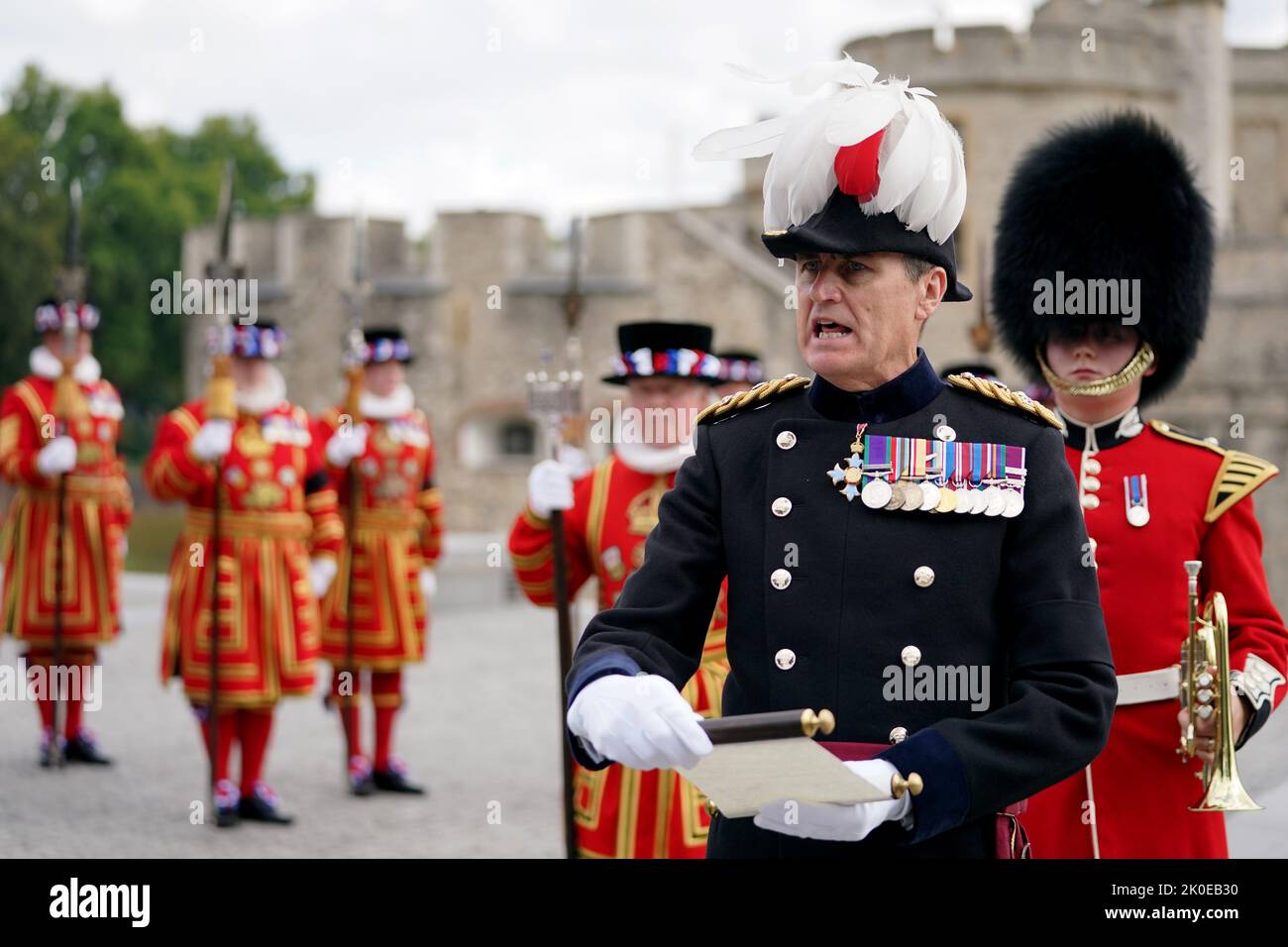 Tower Governor Andrew Jackson addresses the public on Tower Hill during ...
