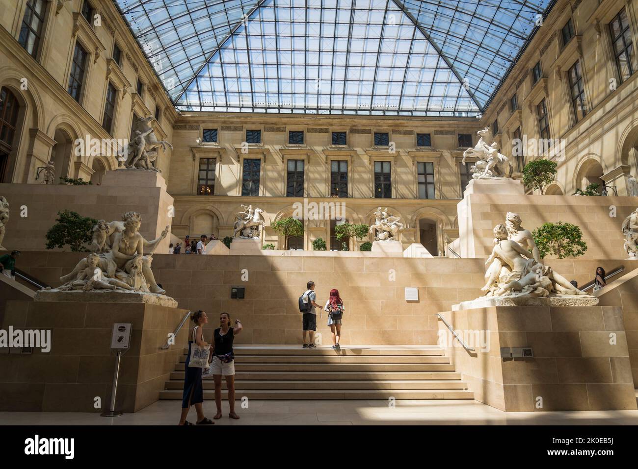 The Cour Marly where French sculpture is exhibited, Louvre Museum, the ...