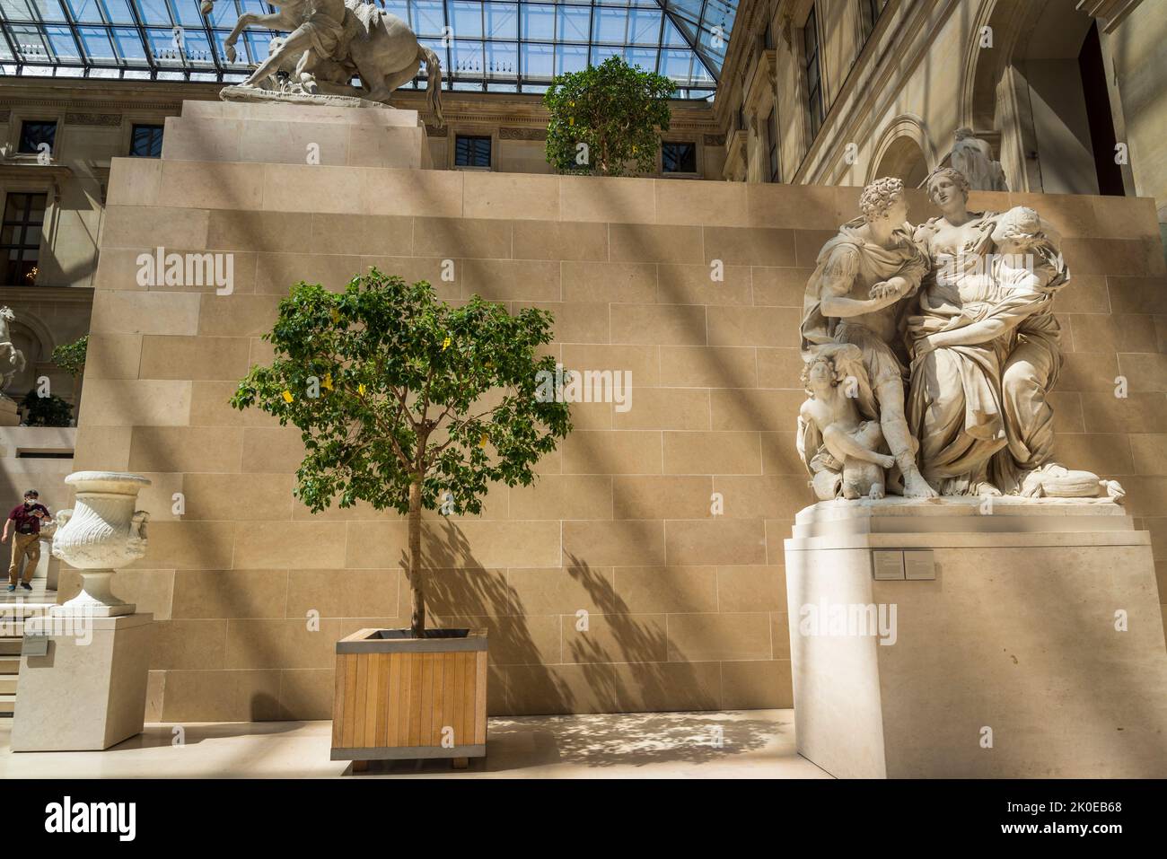 The Cour Marly where French sculpture is exhibited, Louvre Museum, the ...