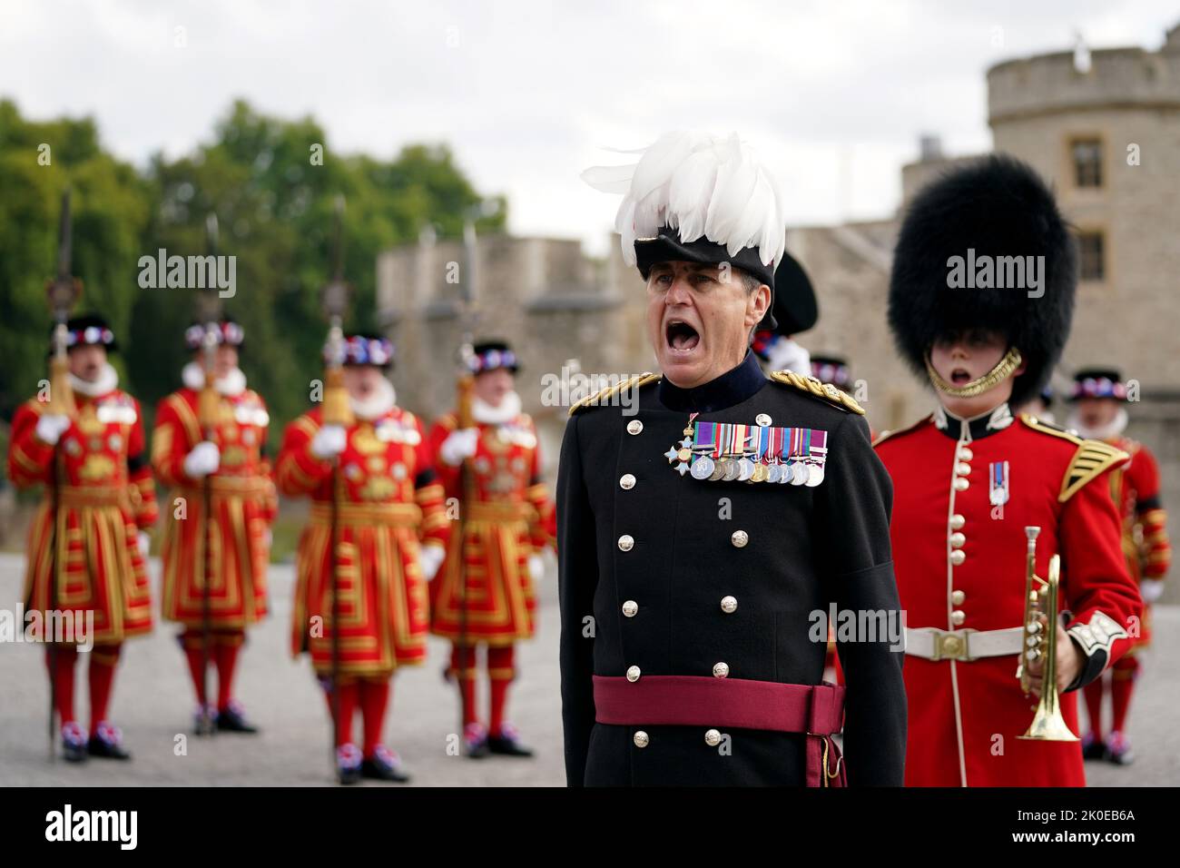 Tower Governor Andrew Jackson addresses the public on Tower Hill during ...