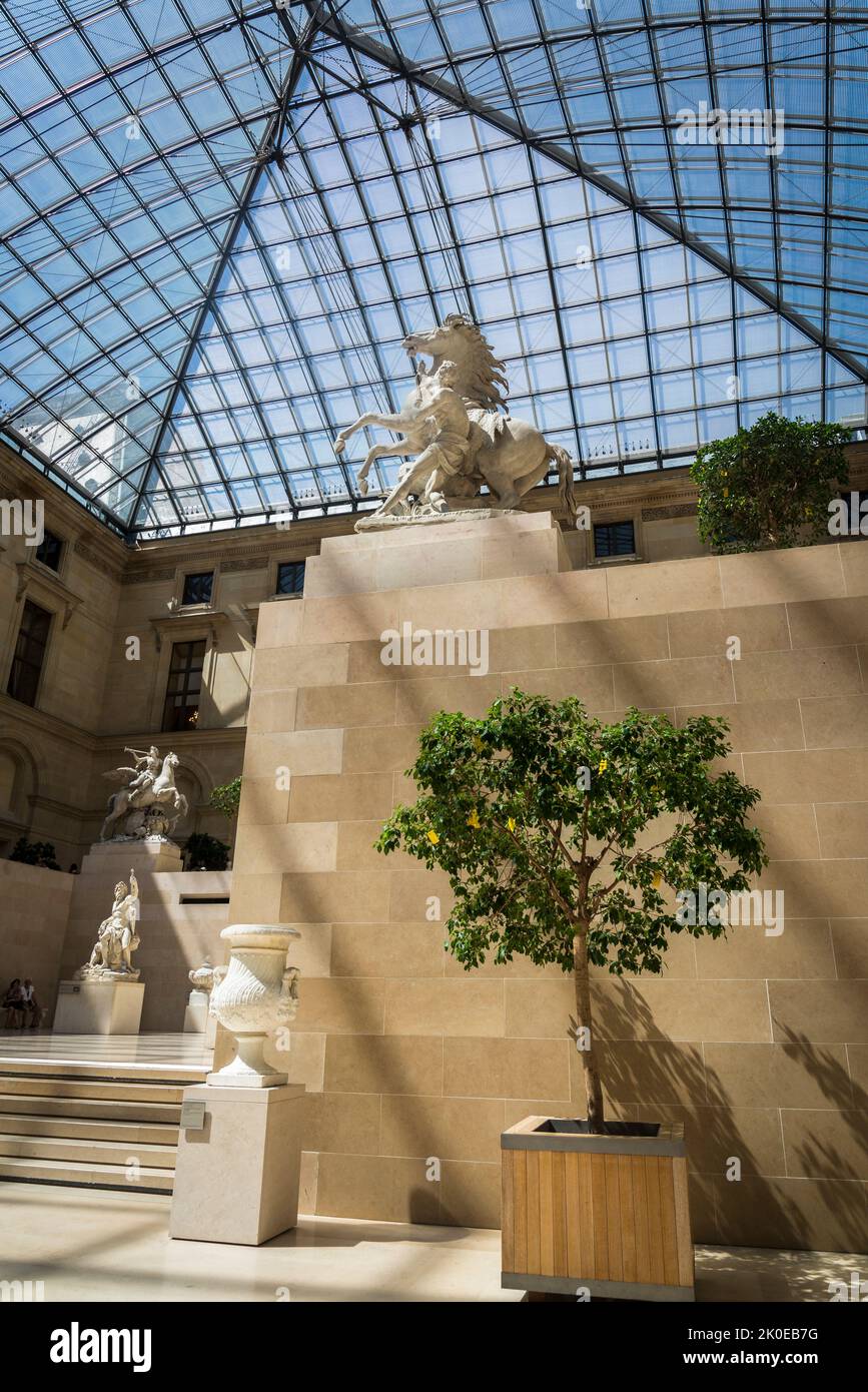 The Cour Marly where French sculpture is exhibited, Louvre Museum, the ...
