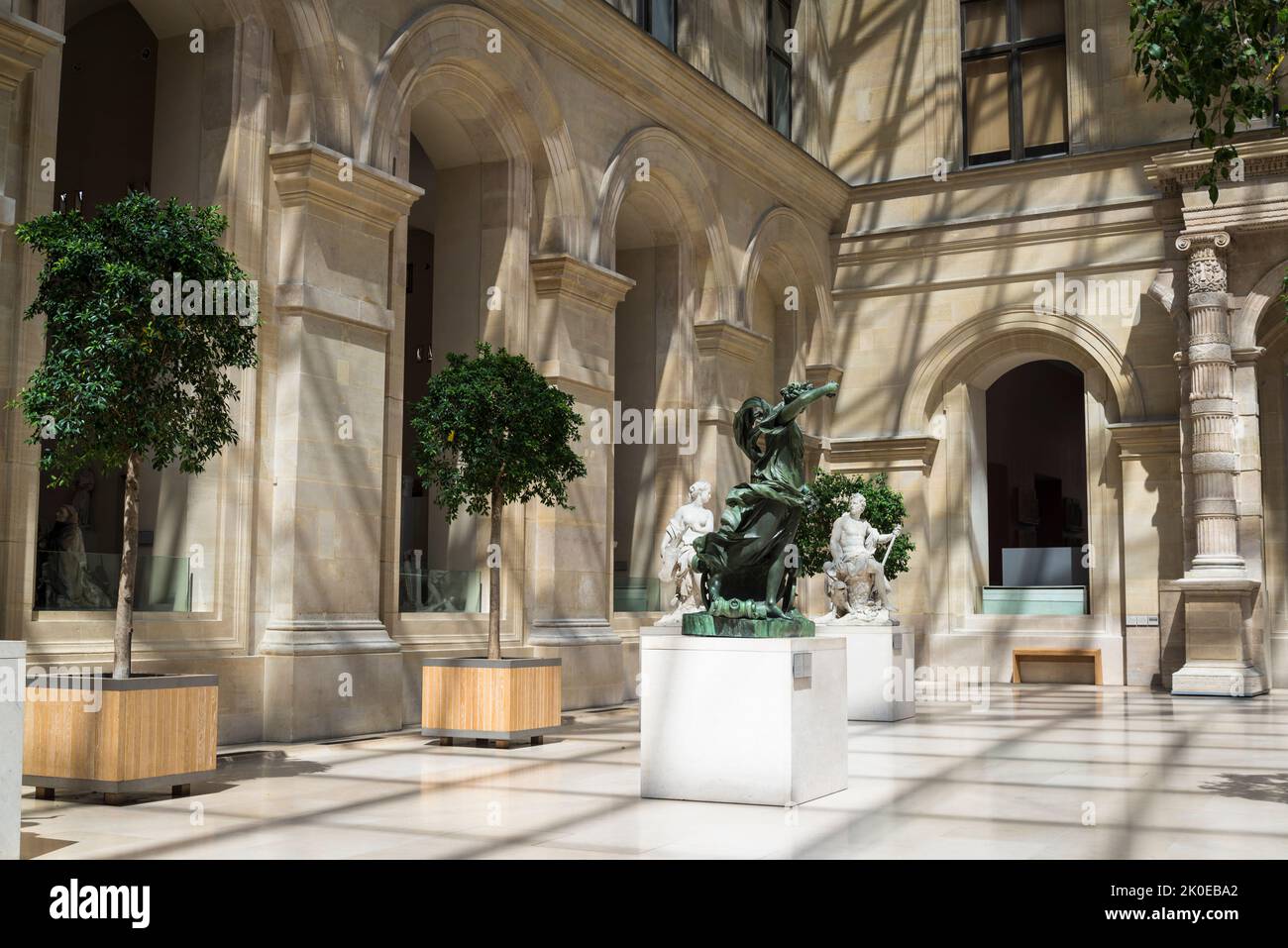 The Cour Marly where French sculpture is exhibited, Louvre Museum, the ...