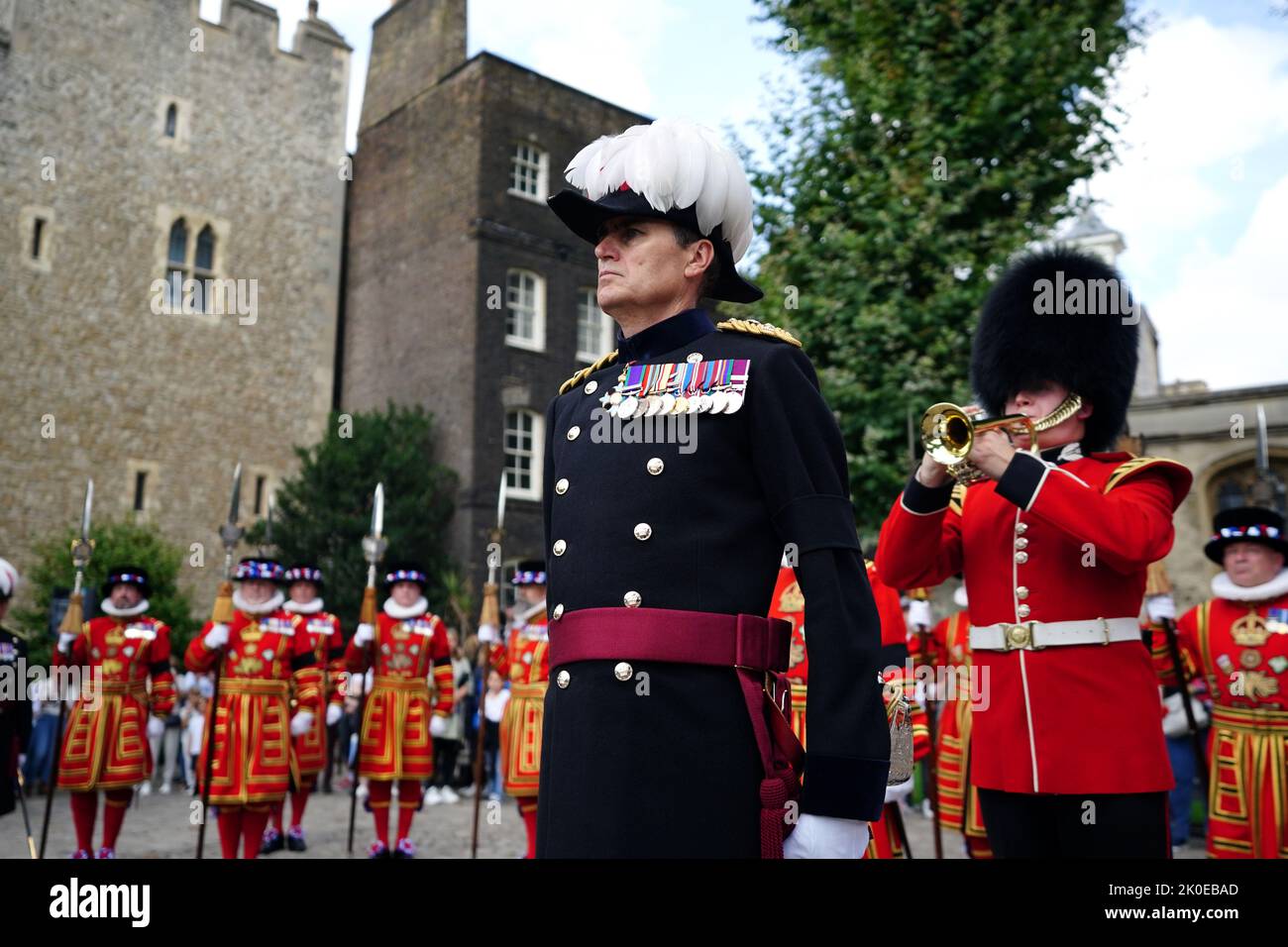 Tower Governor Andrew Jackson addresses the public on Tower Green ...