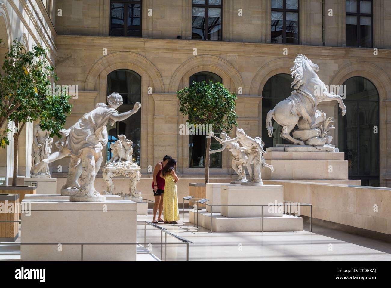 The Cour Marly where French sculpture is exhibited, Louvre Museum, the ...