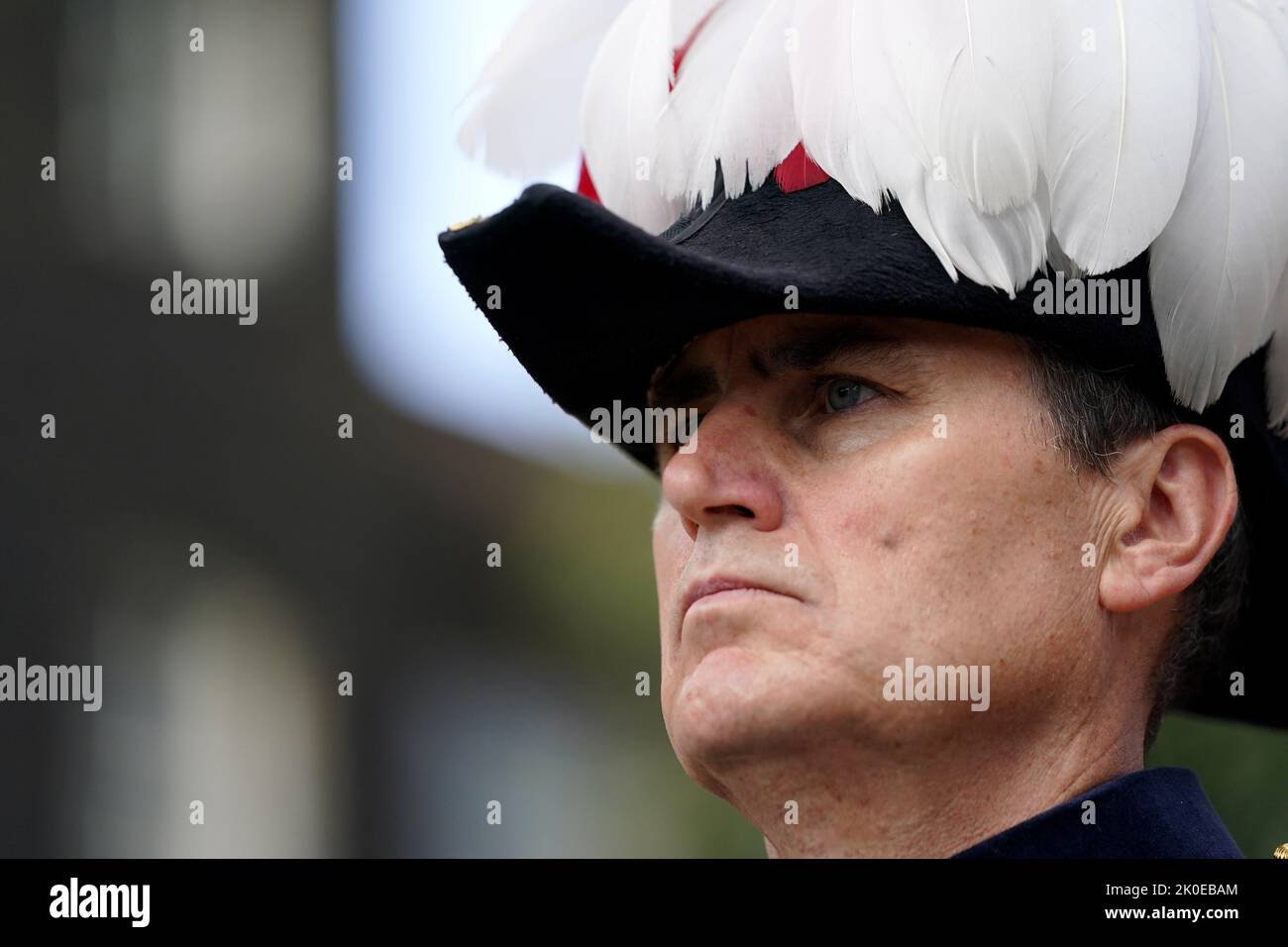 Tower Governor Andrew Jackson addresses the public on Tower Green ...