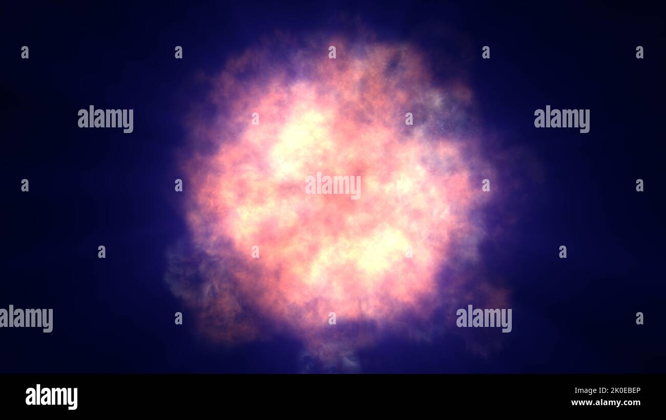 fire flame ball explosion in space, abstract illustration Stock Photo ...