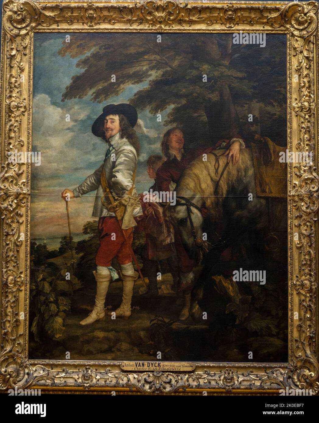 Charles I at the Hunt, c. 1635, , Anthony van Dyck painting, Louvre ...