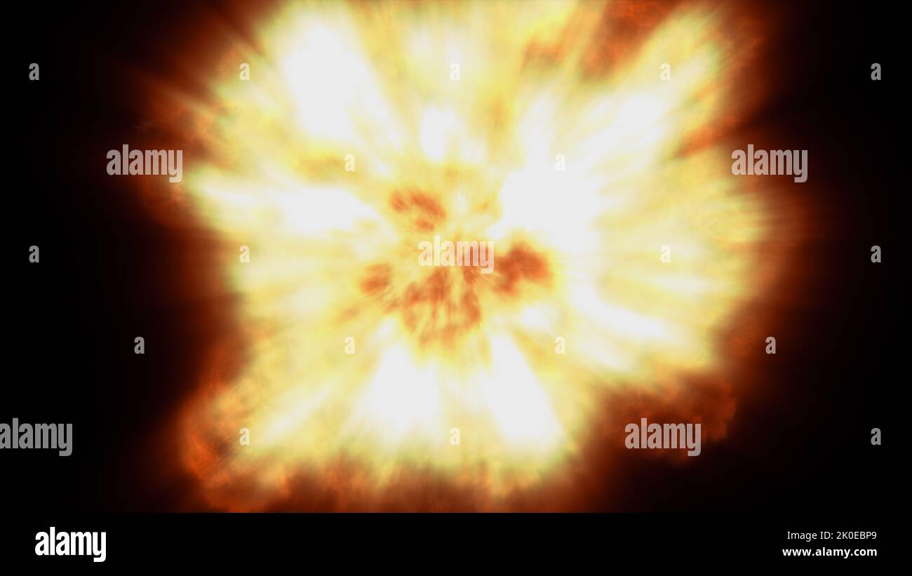 fire flame ball explosion in space, abstract illustration Stock Photo ...