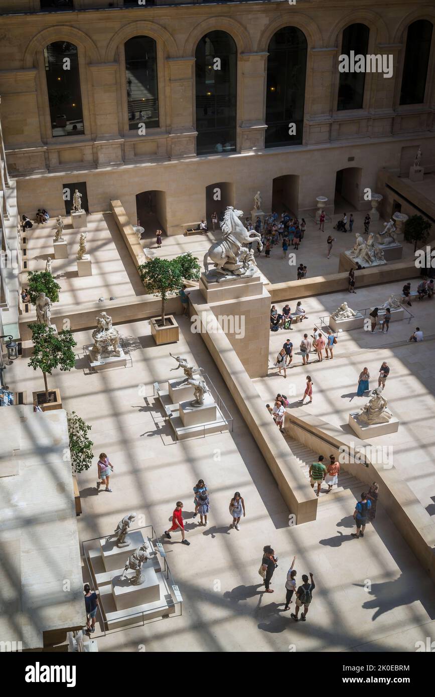 The Cour Marly where French sculpture is exhibited, Louvre Museum, the ...