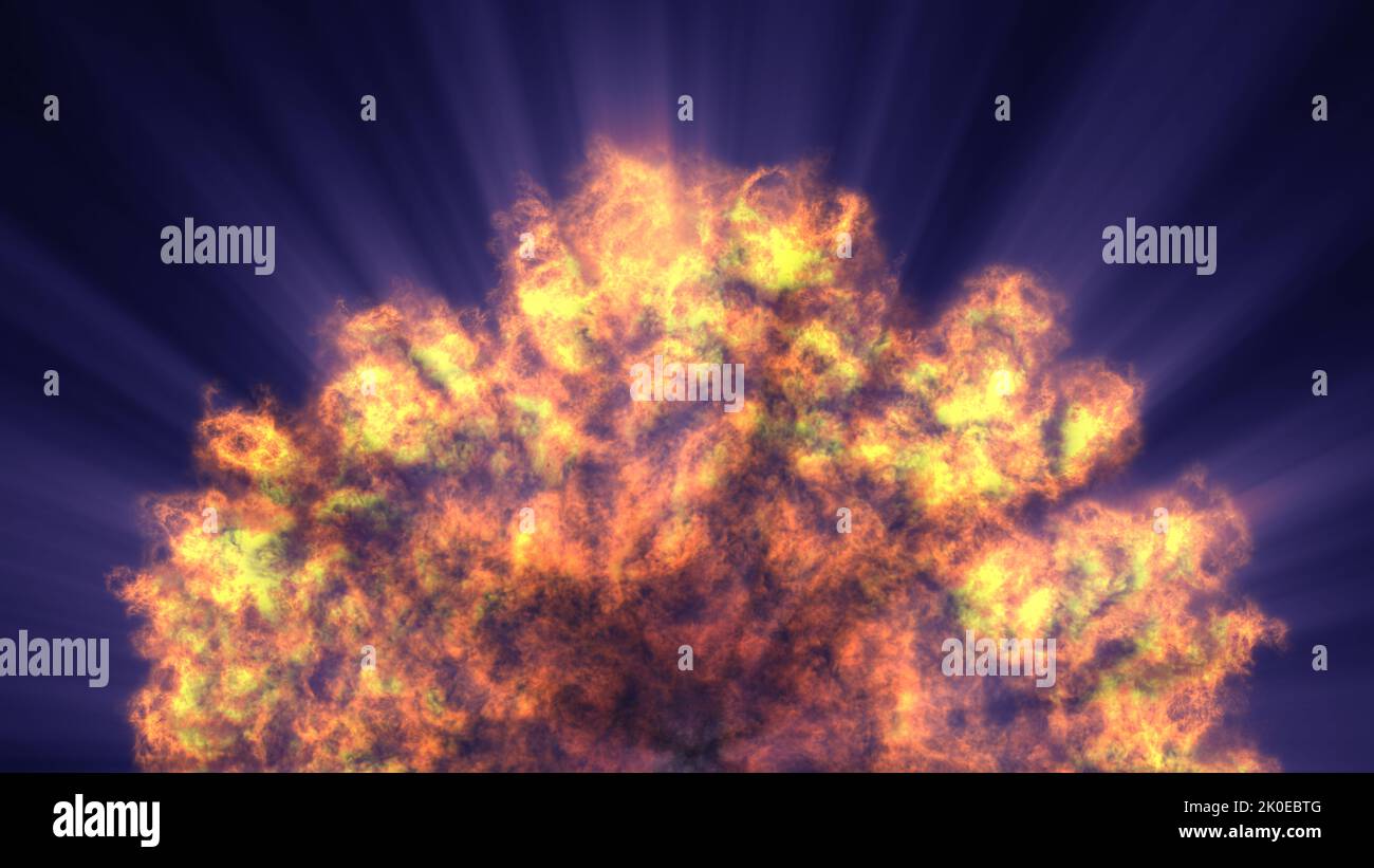 fire flame ball explosion in space, abstract illustration Stock Photo ...