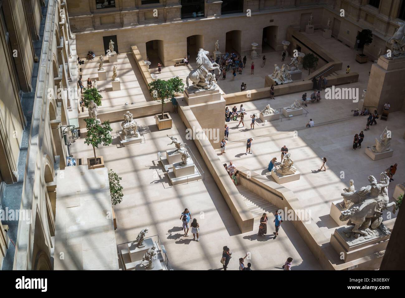 The Cour Marly where French sculpture is exhibited, Louvre Museum, the ...
