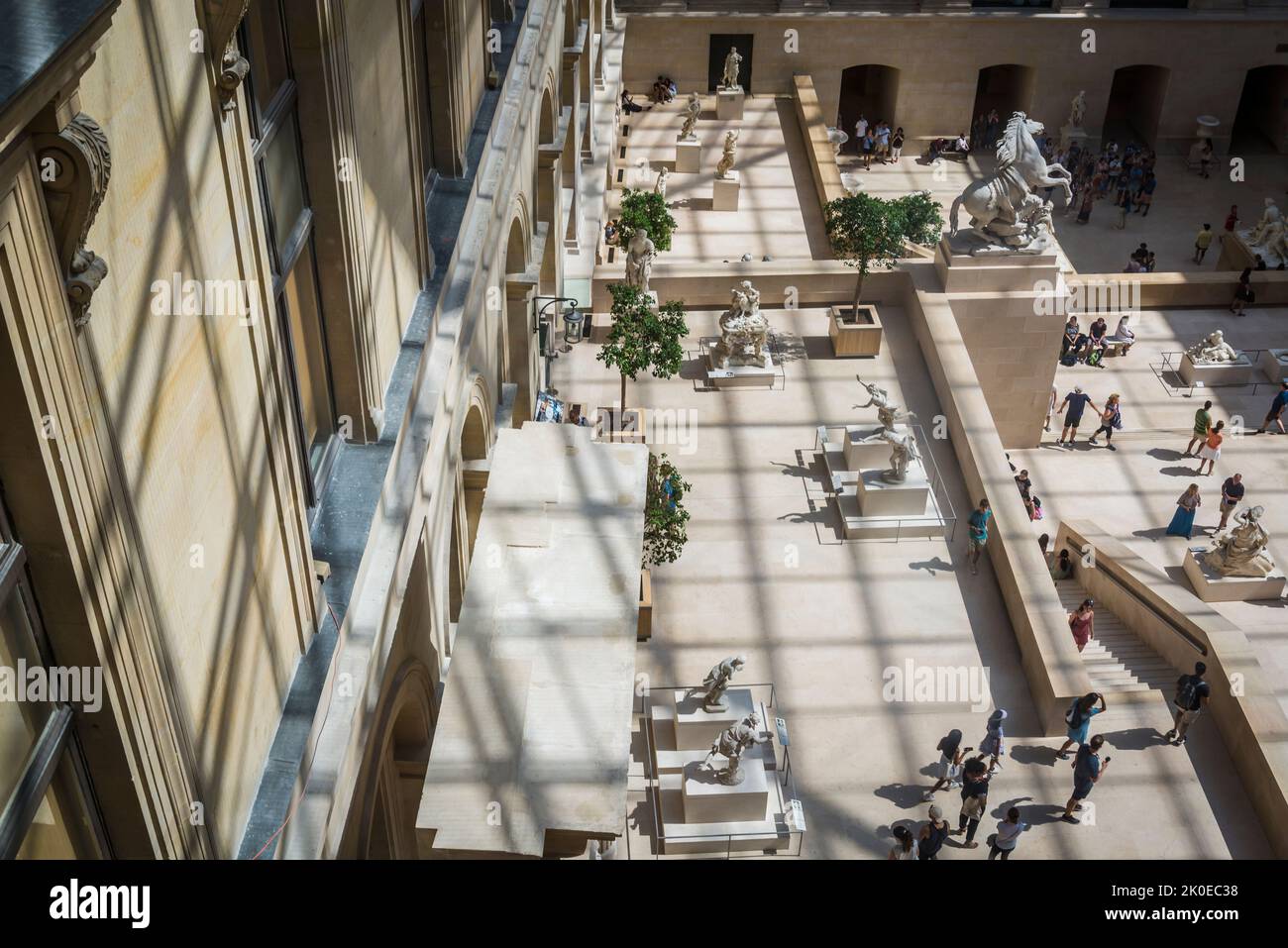 The Cour Marly where French sculpture is exhibited, Louvre Museum, the ...