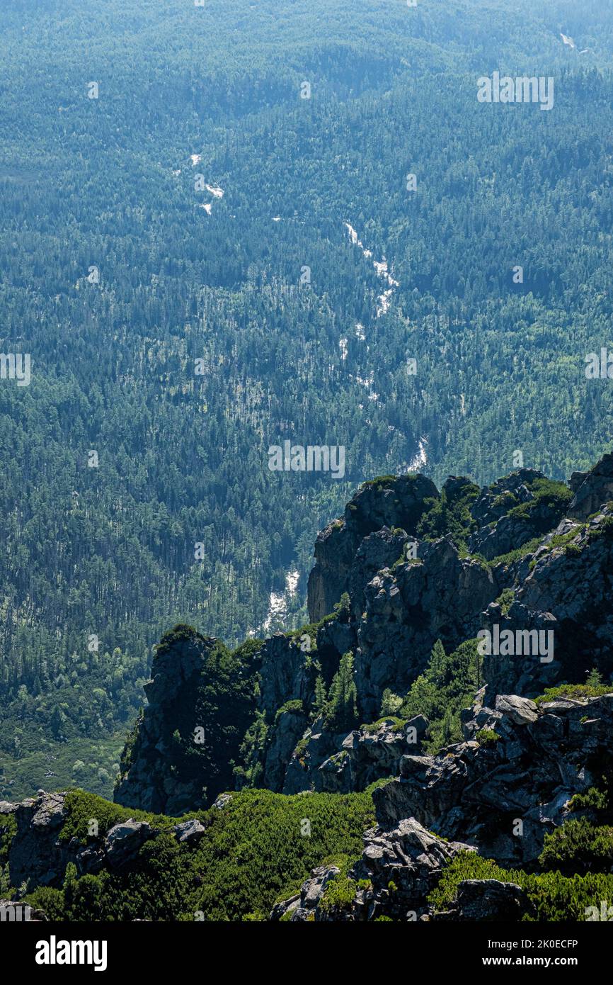 High Tatras scenery from Slavkov lookout, Slovak republic. Hiking theme ...