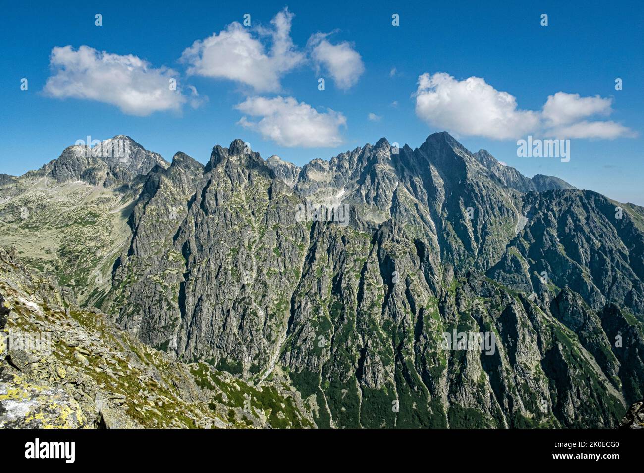 High Tatras scenery from Slavkov lookout, Slovak republic. Hiking theme ...