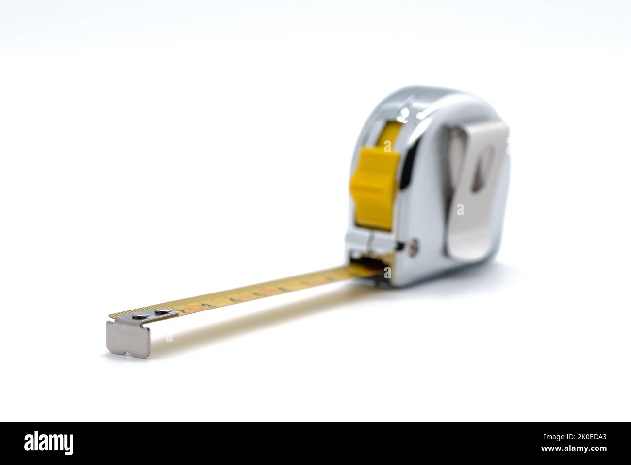 Tape measure for measuring, white background, cropped image Stock Photo ...