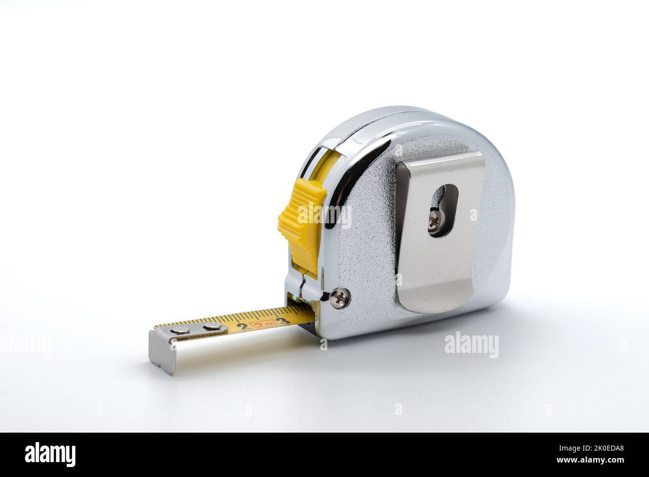 Tape measure for measuring, white background, cropped image Stock Photo ...