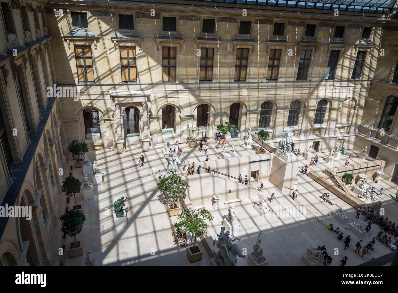 The Cour Marly where French sculpture is exhibited, Louvre Museum, the ...