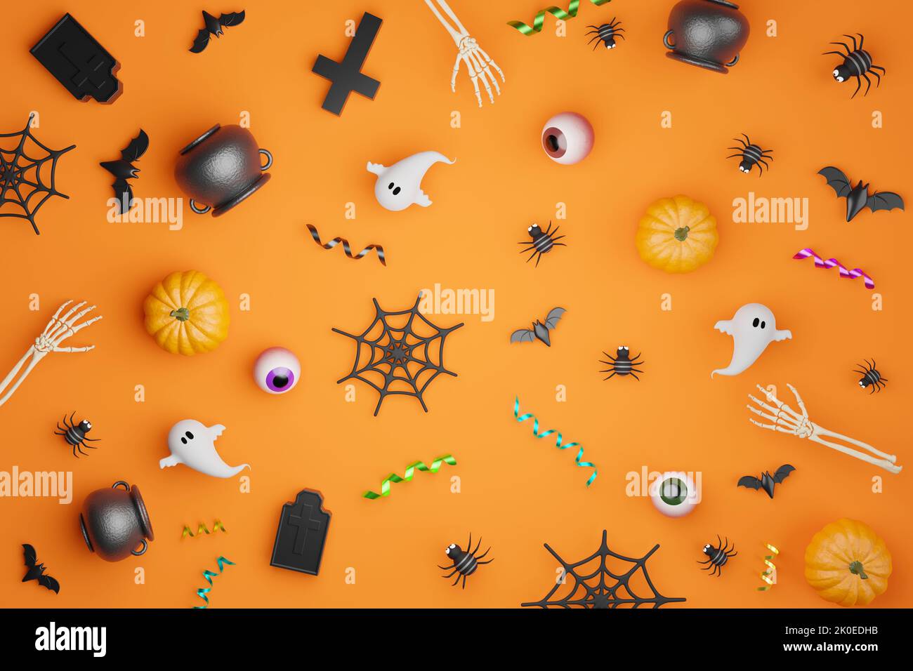 Halloween object background. 3d illustration Stock Photo - Alamy