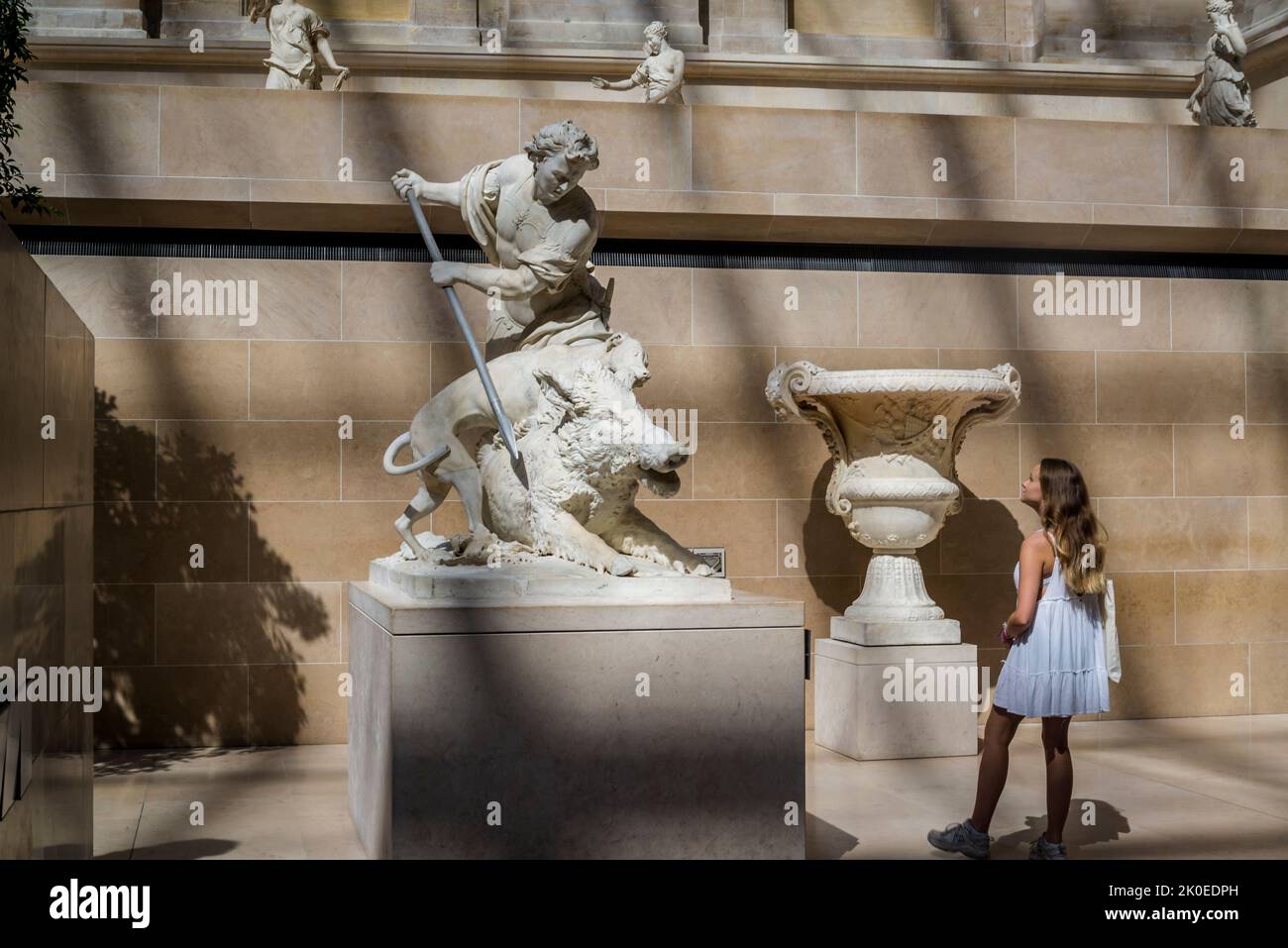 The Cour Marly where French sculpture is exhibited, Louvre Museum, the ...