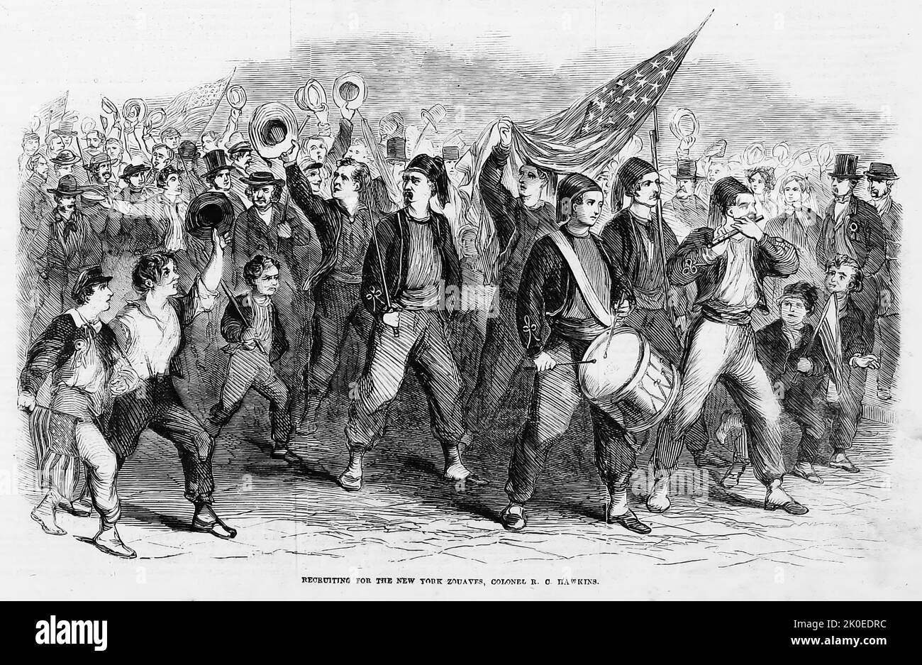 Recruiting for the New York Zouaves, Colonel R. C. Hawkins (1861). 19th ...