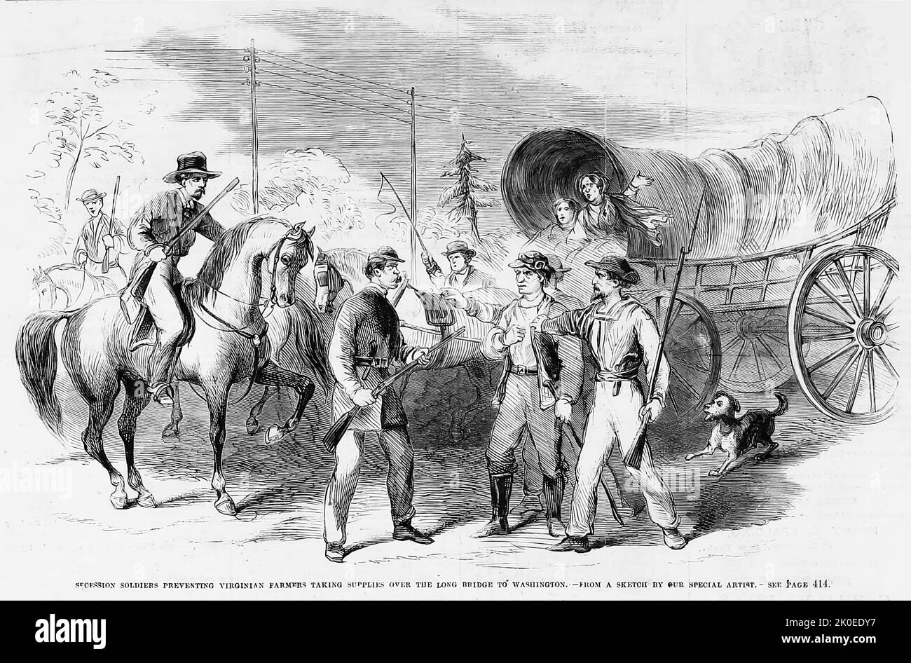 Secession soldiers preventing Virginian farmers taking supplies over ...