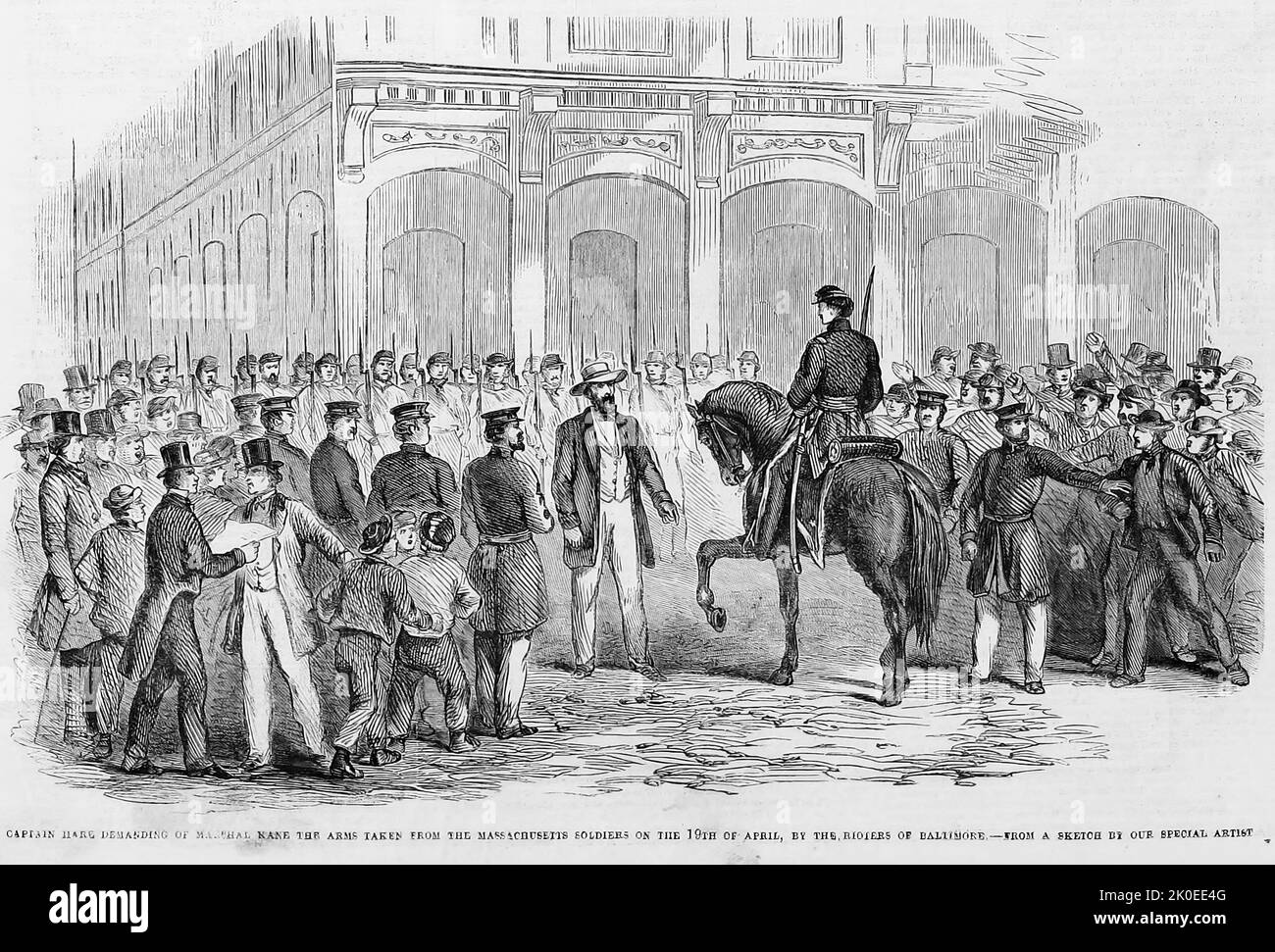 Captain Hare demanding of Marshal Kane the arms taken from the ...