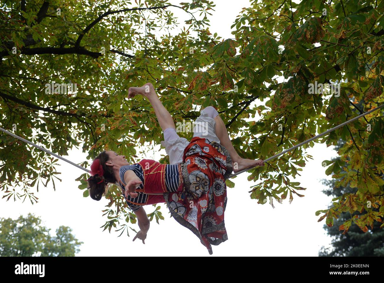 September 11, 2022, Bela pod Bezdezem, Czech Republic: Female tightrope ...