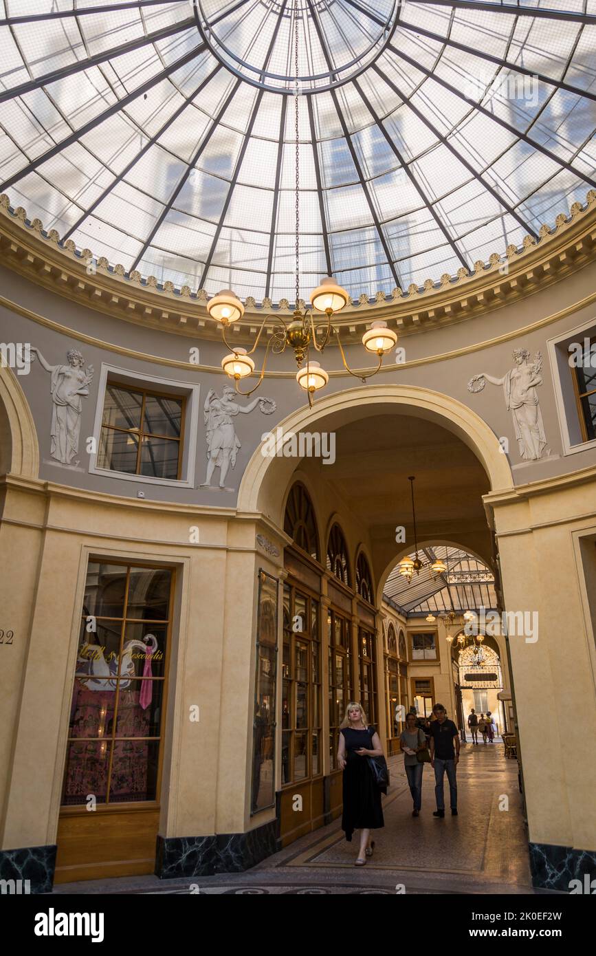 Rotunda and cupola in The Galerie Vivienne, one of the famous covered ...