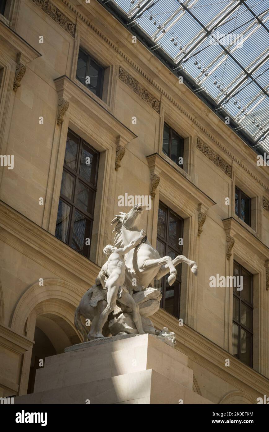 The Cour Marly where French sculpture is exhibited, Louvre Museum, the ...