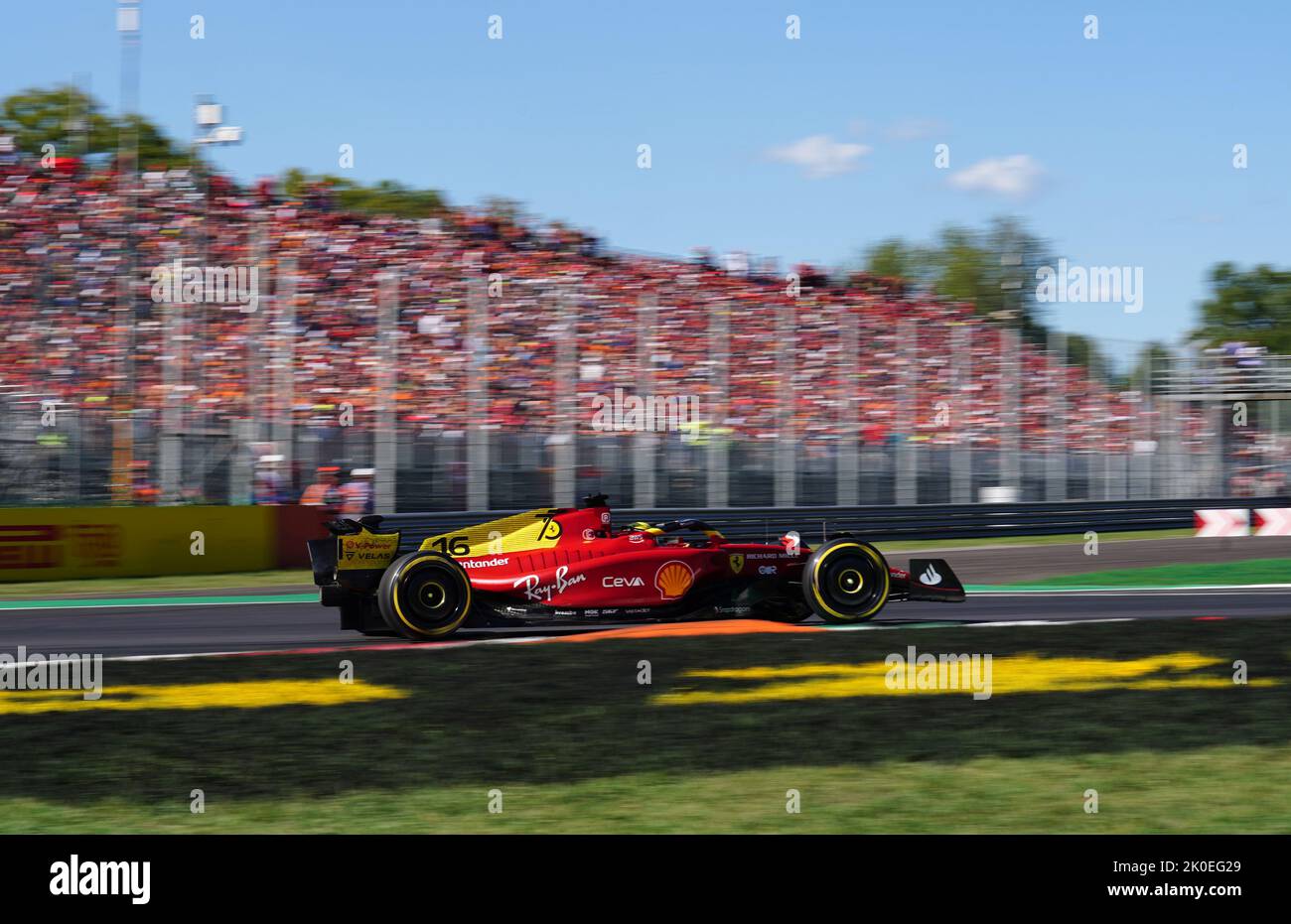 Ferrari's Charles Leclerc during the Italian Grand Prix at the Monza ...
