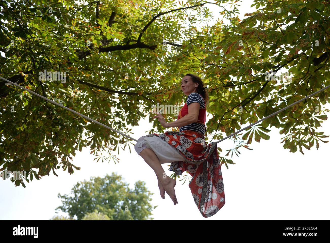 September 11, 2022, Bela pod Bezdezem, Czech Republic: Female tightrope ...