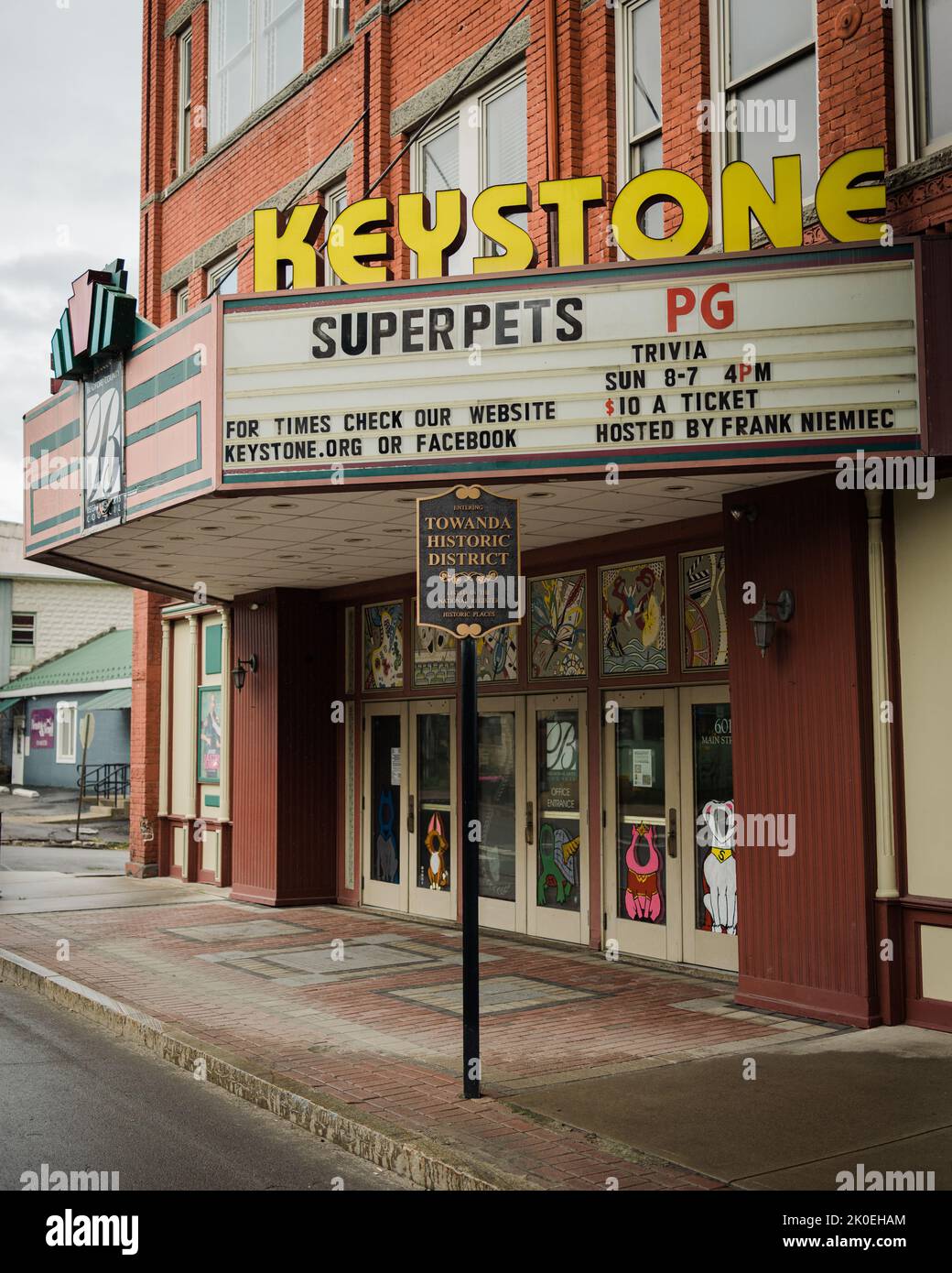 Keystone Theatre vintage sign, Towanda, Pennsylvania Stock Photo - Alamy