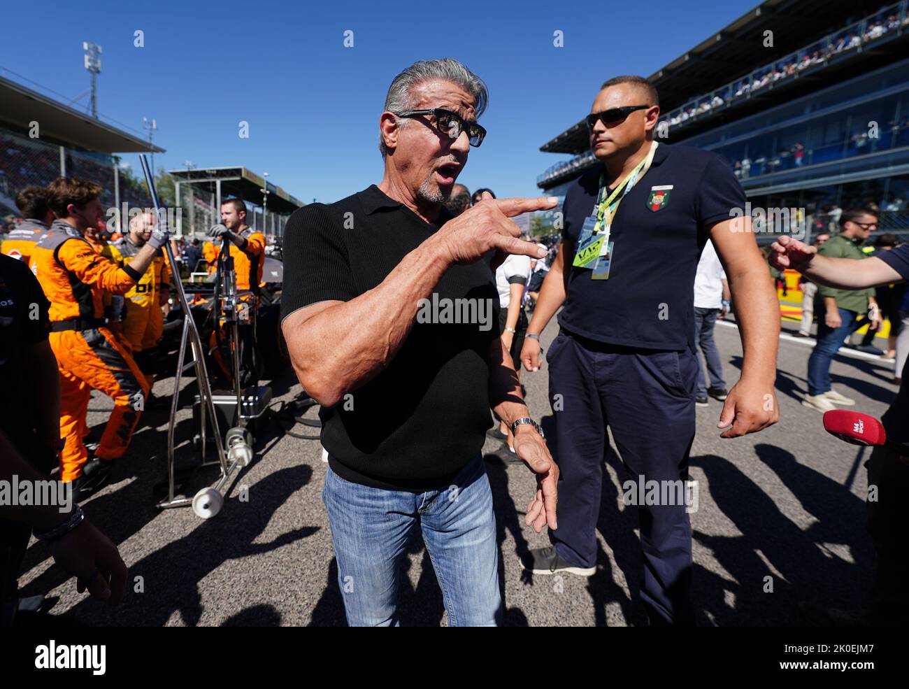 American actor Sylvester Stallone before the Italian Grand Prix at the ...