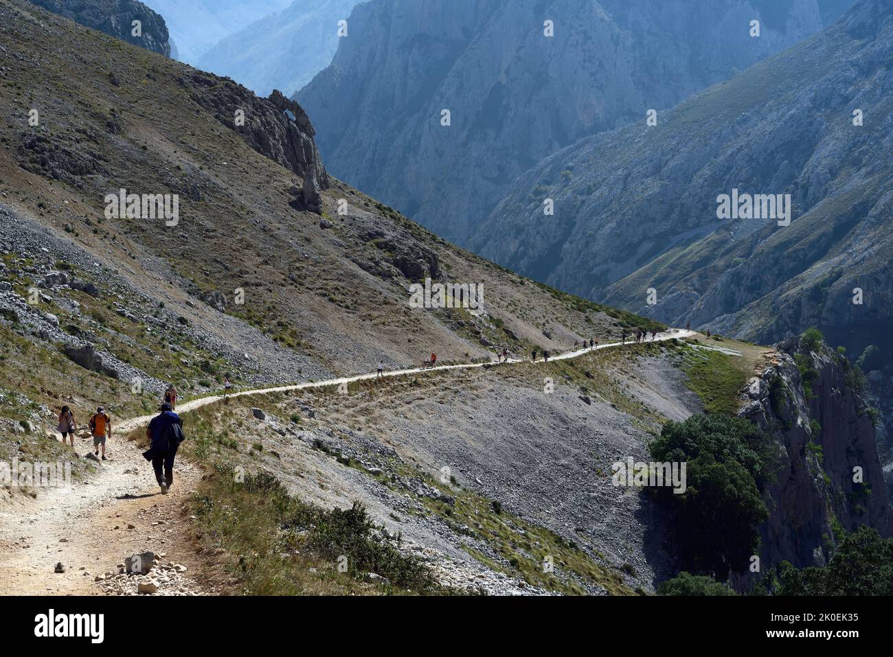 Section of the Cares path linking Poncebos with Cain. Its popularity is ...