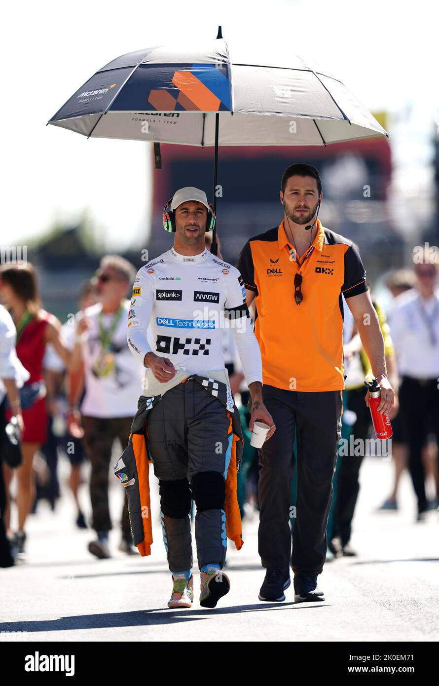McLaren's Daniel Ricciardo (left) before the Italian Grand Prix at the ...