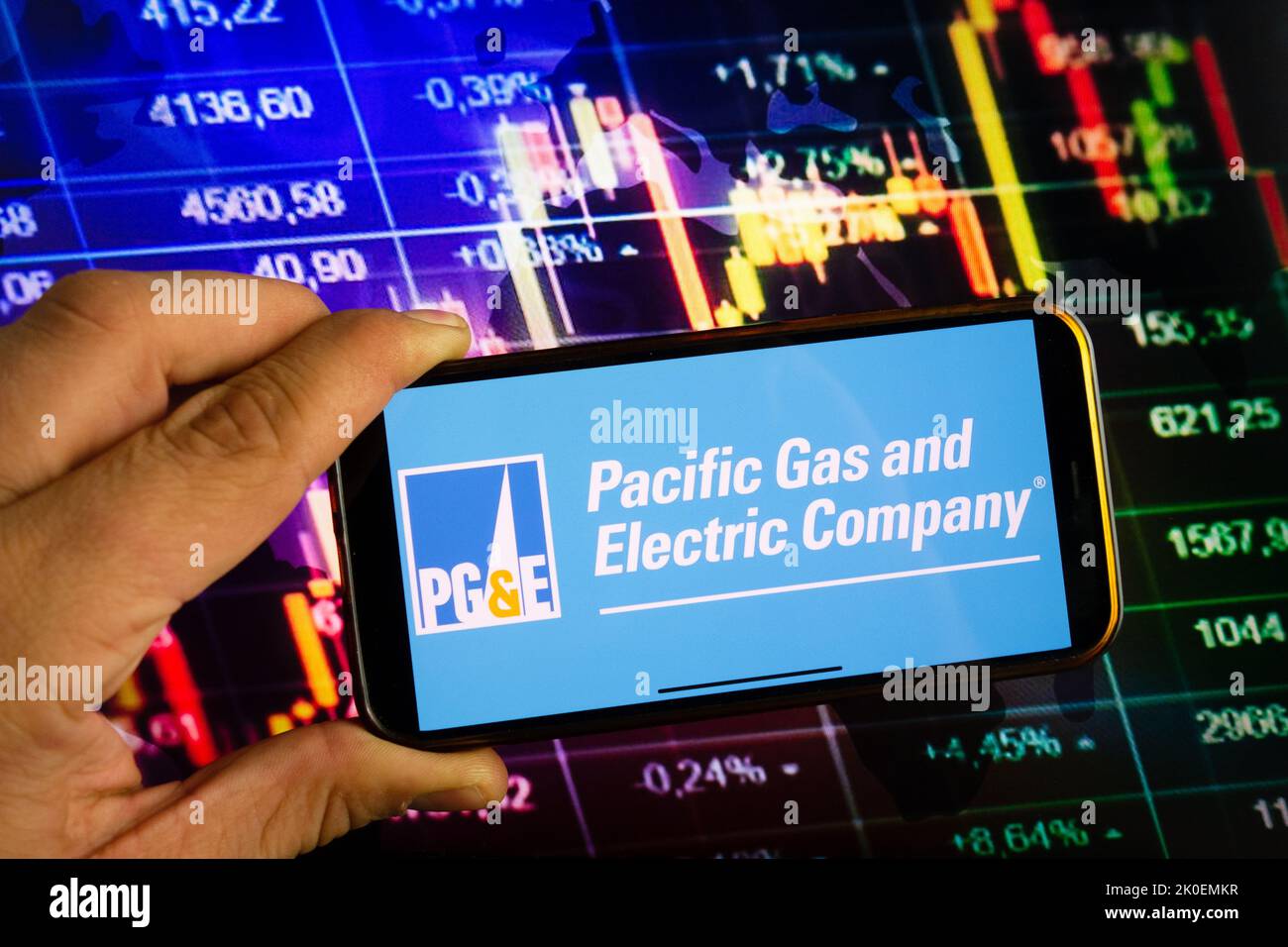 KONSKIE, POLAND - September 10, 2022: Smartphone displaying logo of ...