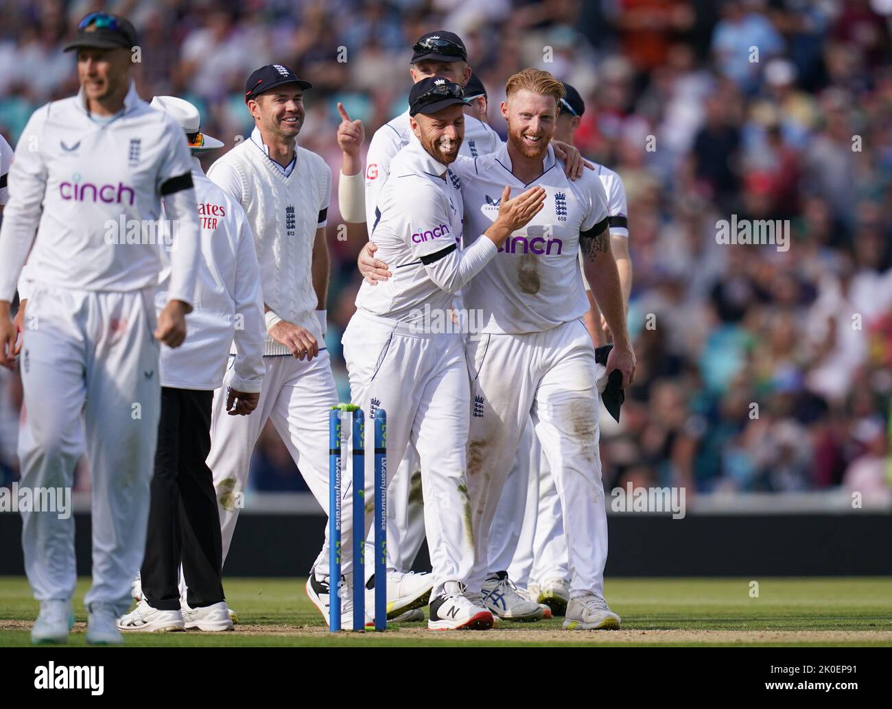 England's Ben Stokes celebrates after taking the wicket of South Africa ...