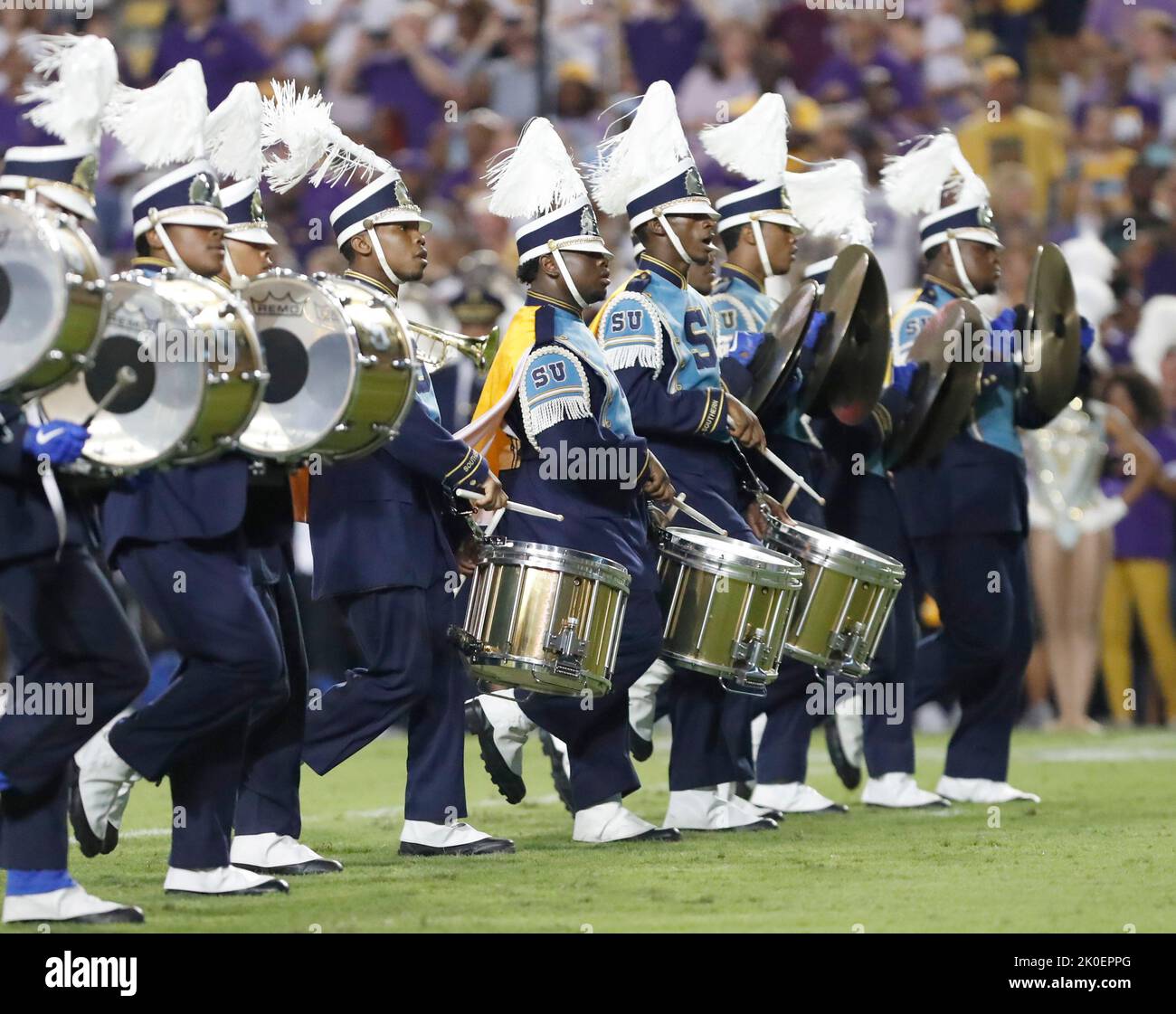 The “Human Jukebox” Southern University Marching Band perform during a ...