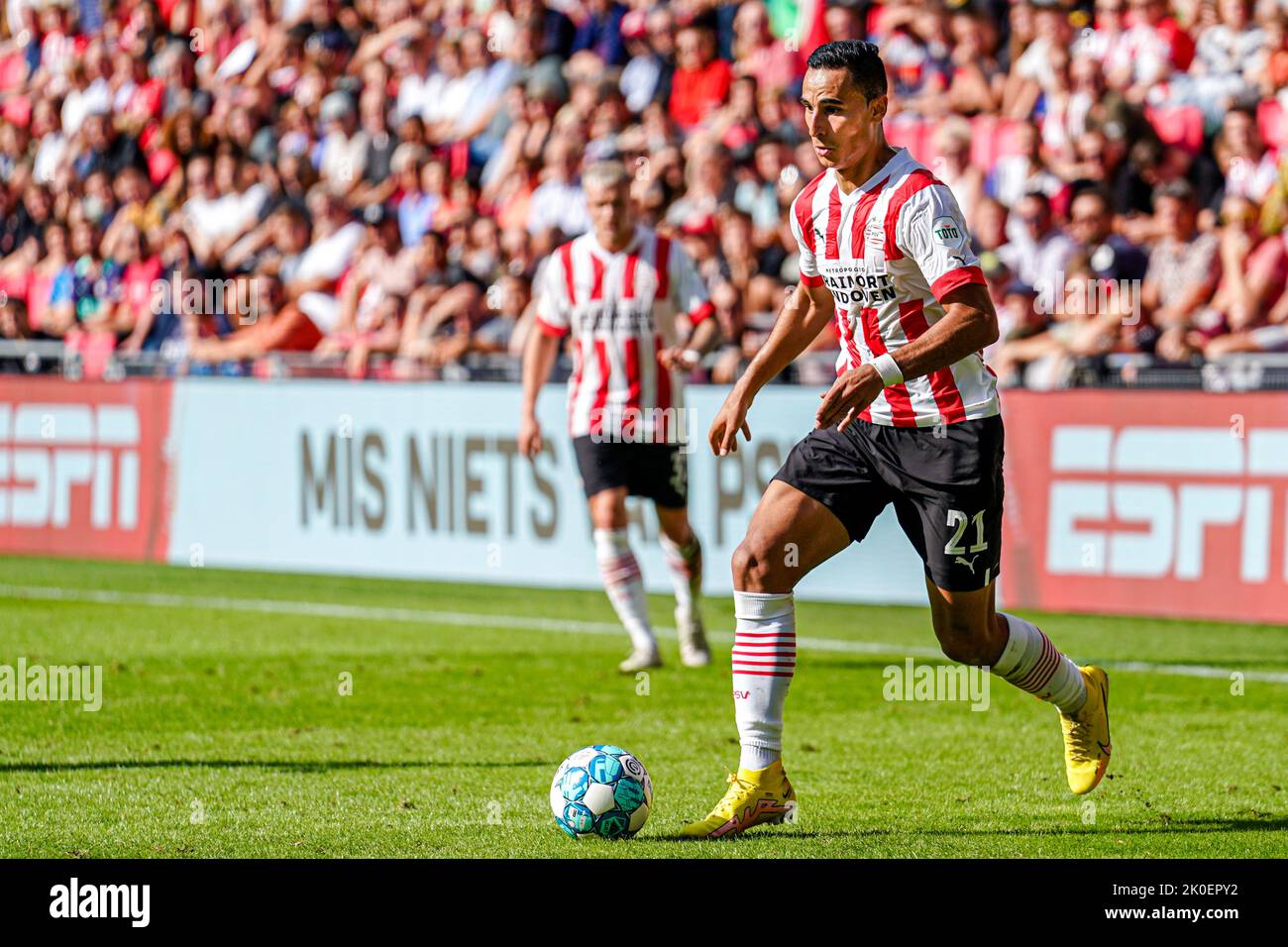 EINDHOVEN, NETHERLANDS - SEPTEMBER 11: Anwar El Ghazi of PSV during the ...
