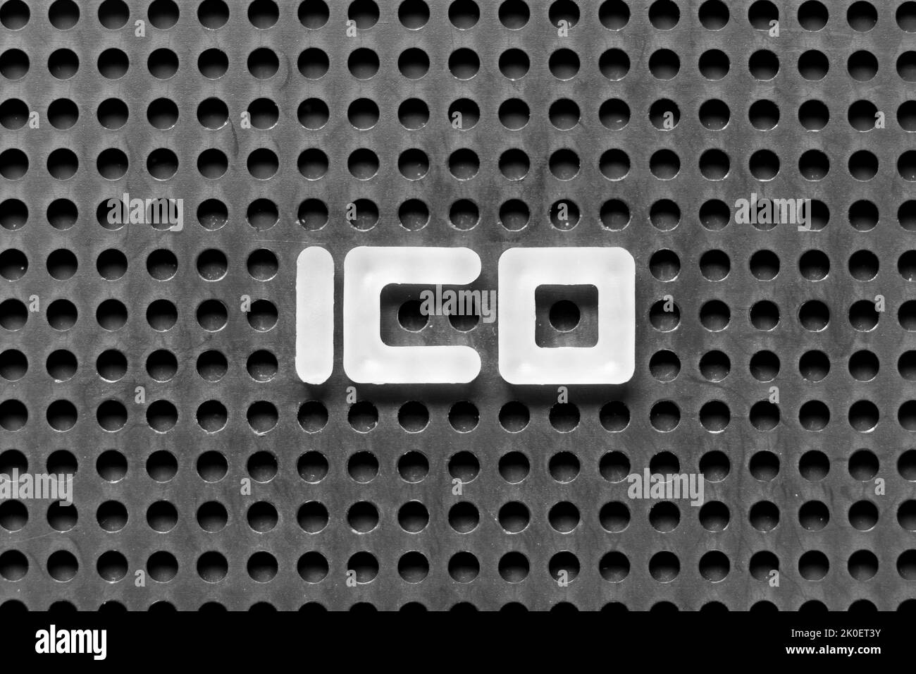 White alphabet letter in word ICO (Abbreviation of Initial coin ...
