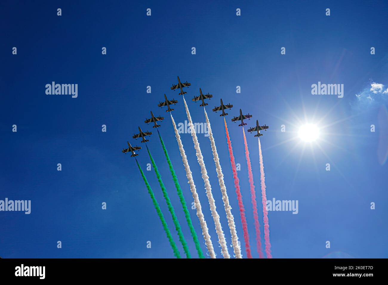 September 11 2022: .FRECCE TRICOLORI AIR EXIBITION BEFORE the Race of ...