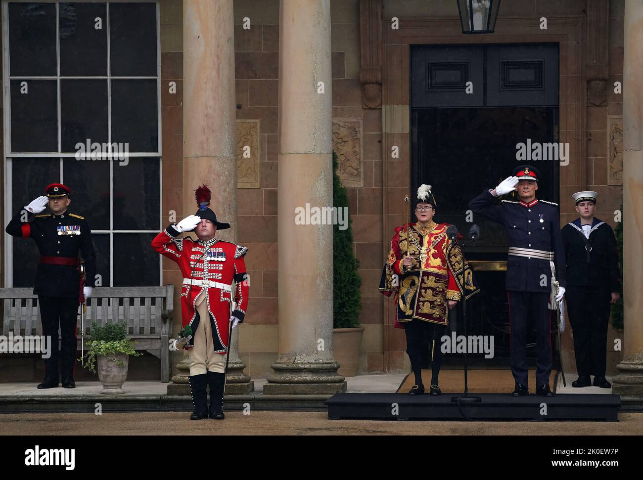 Norroy and Ulster King of Arms Robert Noel (centre) during an Accession ...