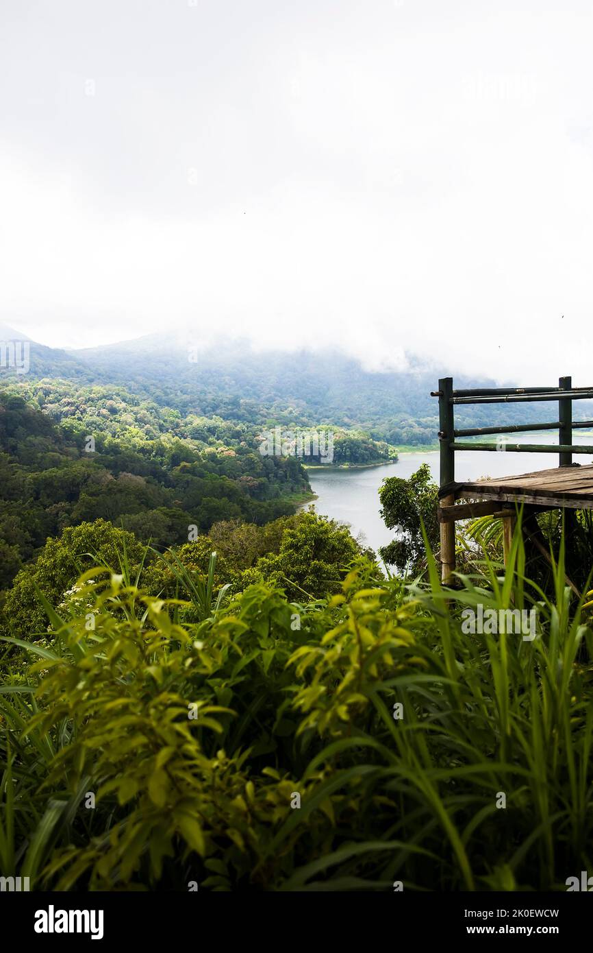 View at Lake Buyan at Bali Island in Indonesia Stock Photo - Alamy